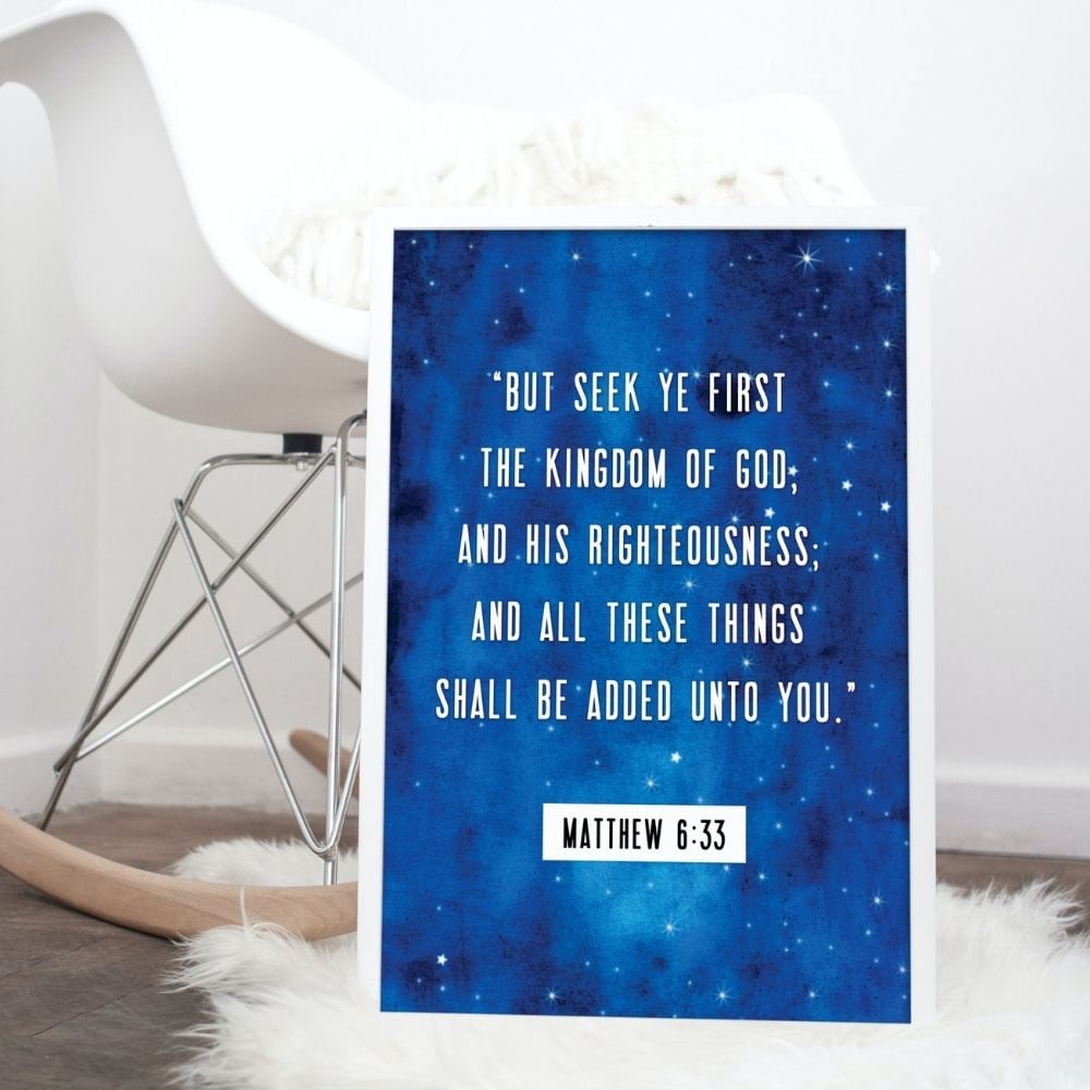 Digital Printable Matthew 6:33, Seek ye first the kingdom of God ...