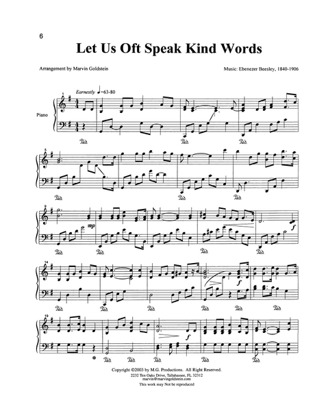 Let Us Oft Speak Kind Words - Marvin Goldstein Single – Cedar Fort ...