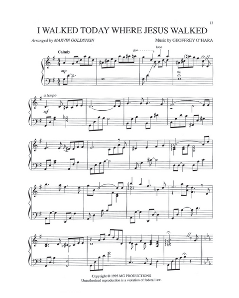 I Walked Today Where Jesus Walked - Marvin Goldstein Single – Cedar ...